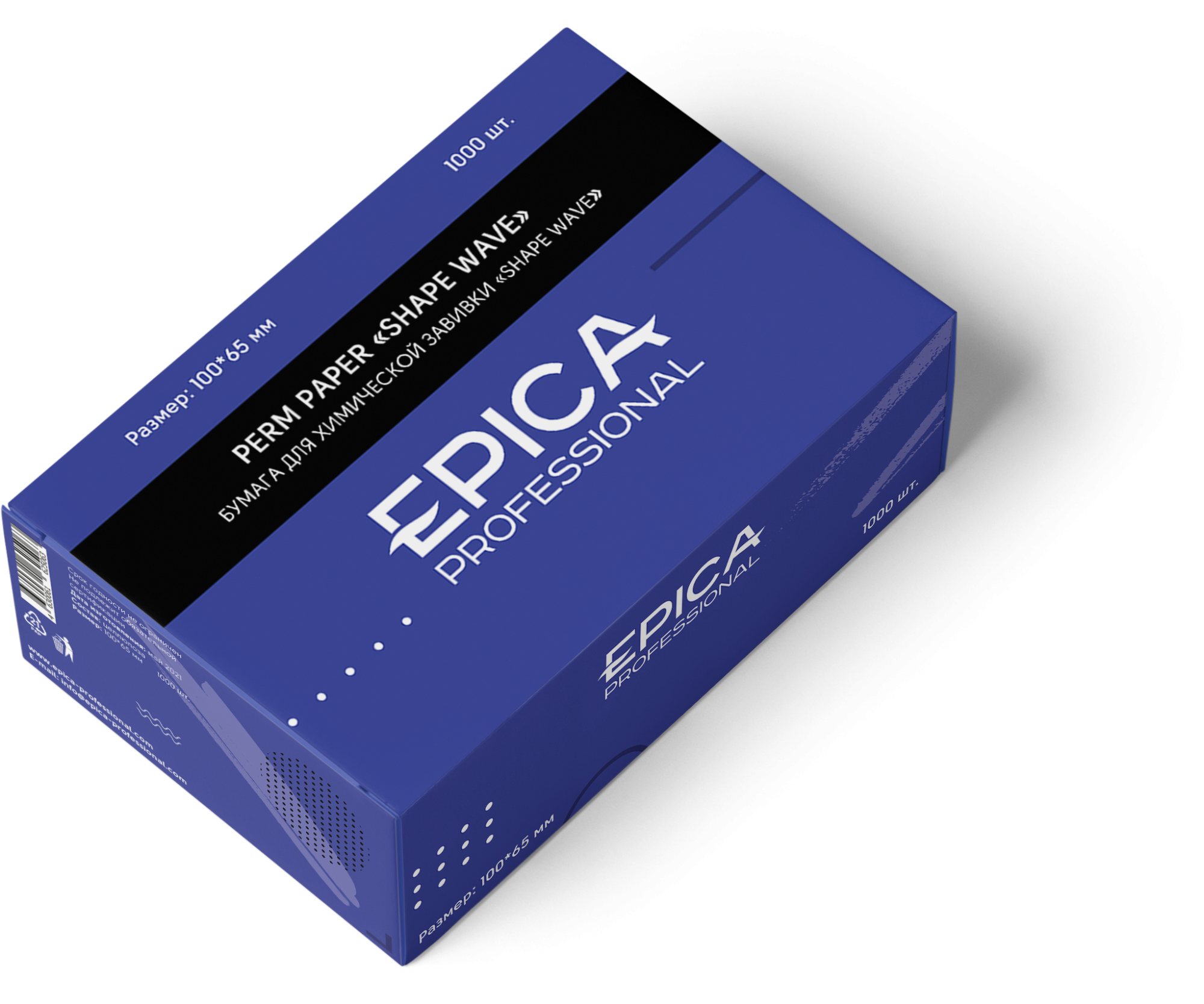 EPICA Professional Бумага для химической завивки Shape wave 1000 листов, 100*65 мм