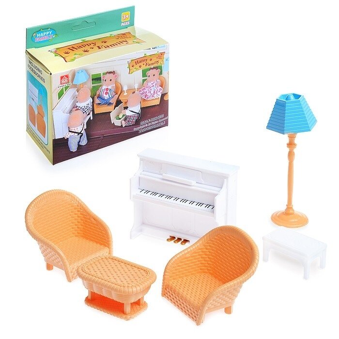 Мебель для кукол Happy Family с фигуркой, пластик, для детей от 3-х лет (1038008/012-09B)