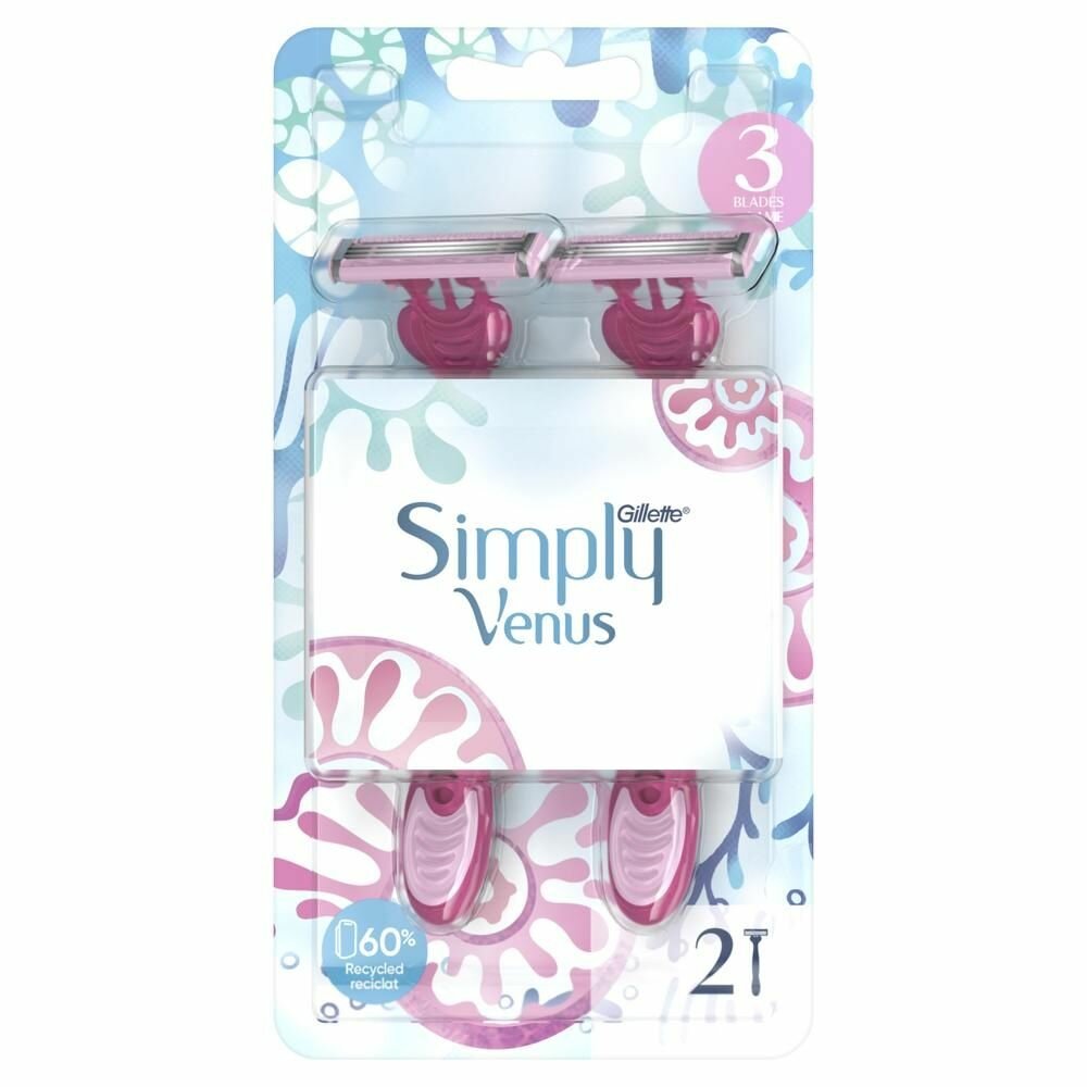 Одноразовые станки Venus Simply 3 Basic, 3 лезвия, 2 шт