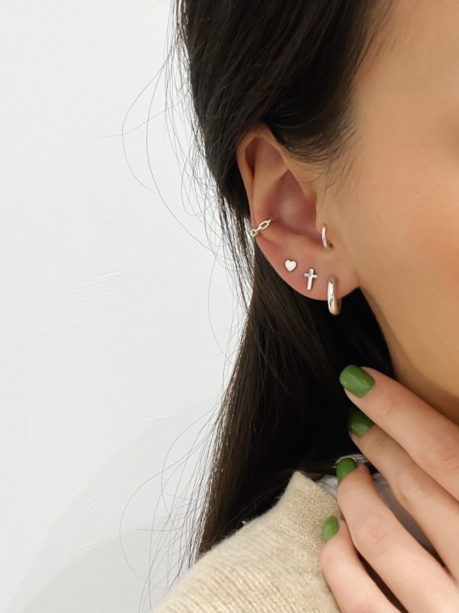 Моносерьга, серебро, 925 проба, родирование