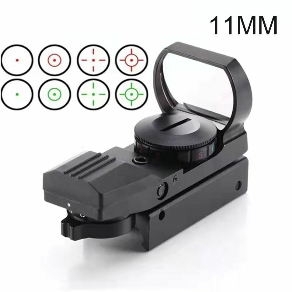 Тактический прицел MDGRWY MDG121 1x22x33 мм, красный, зеленый, с подсветкой, 4 сетки, красный точечный прицел для планки Пикатинни 11мм