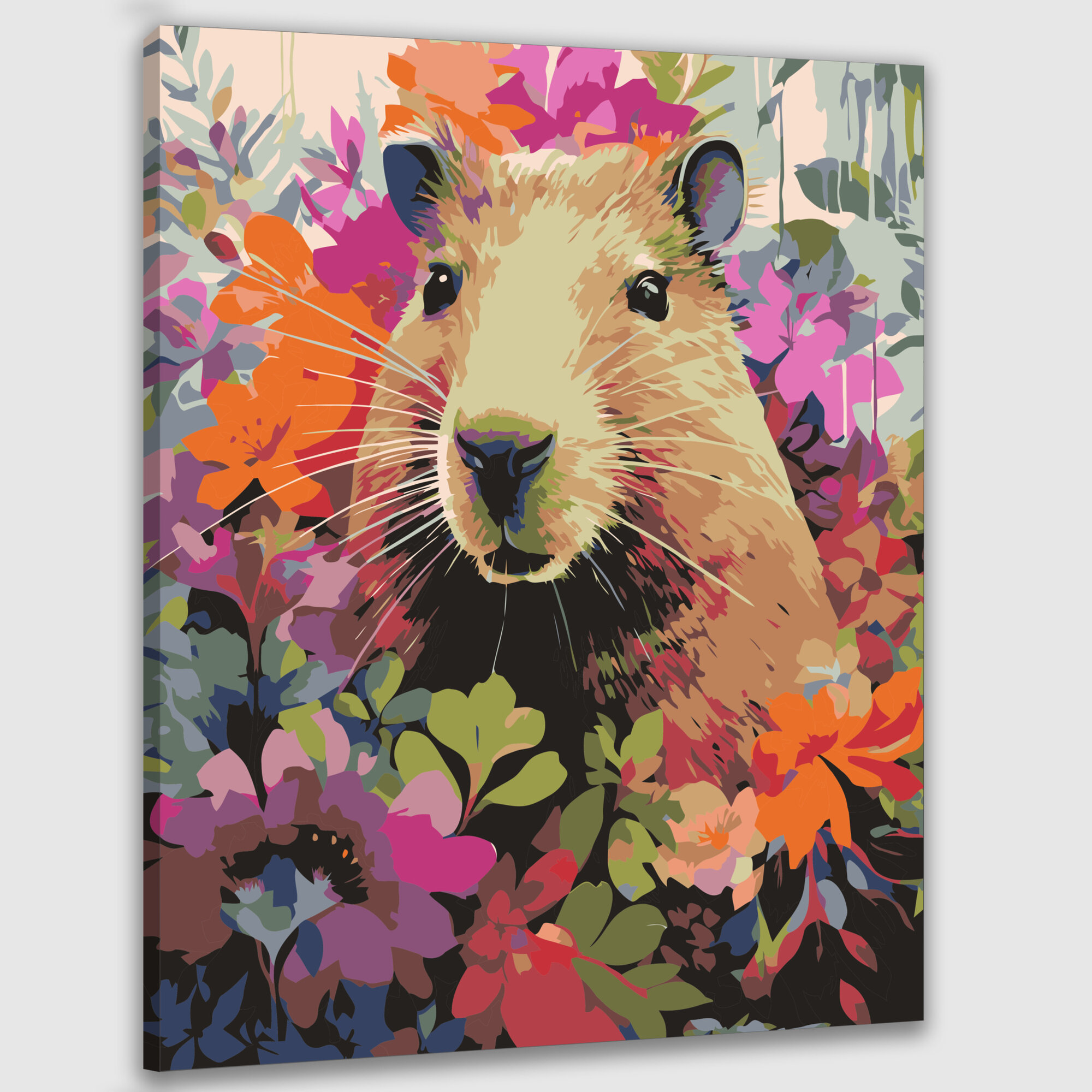 Картина по номерам 40x50 см, картина, искусство, смешанная техника, коллажи, тропические листья, цветочные лепестки