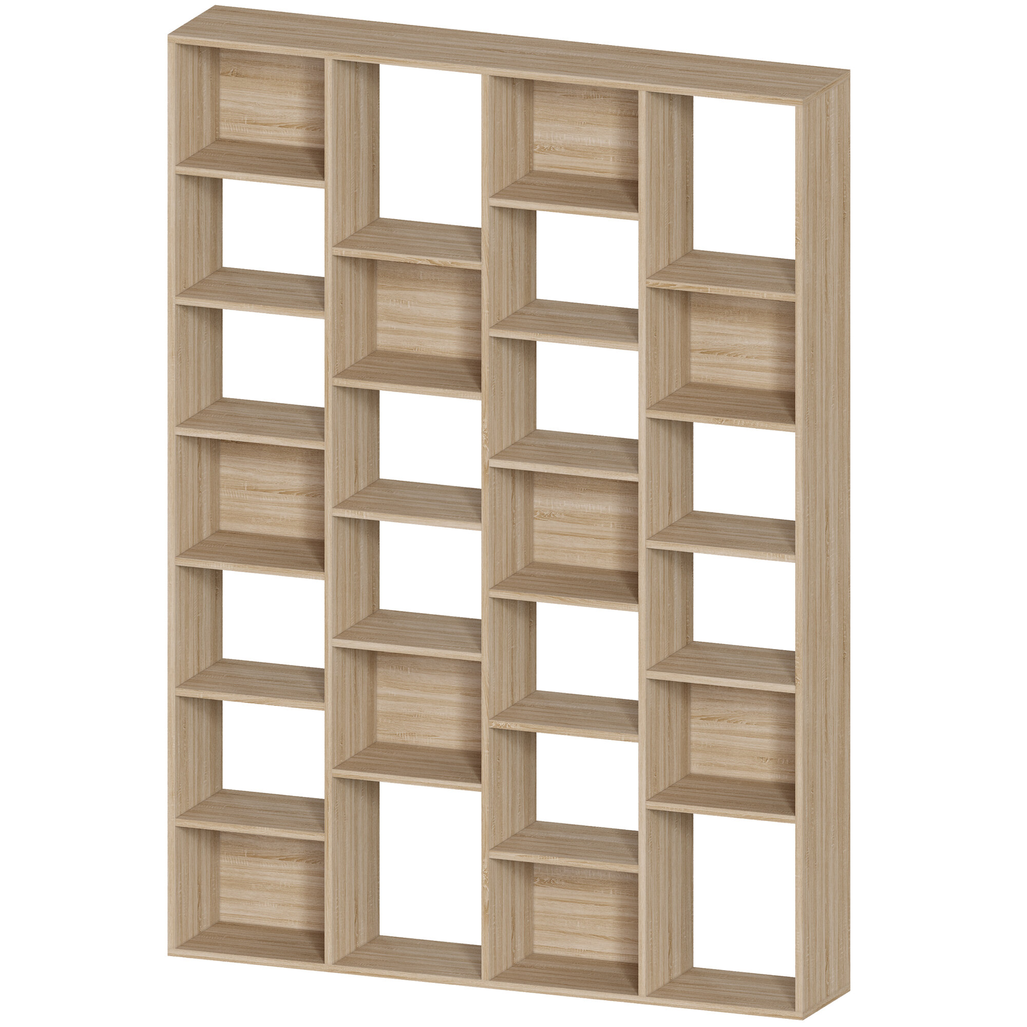 Стеллаж-перегородка sitymebel №4 Ширина 135,2 см, Глубина 25 см, Высота 188 см, цвет: Сонома