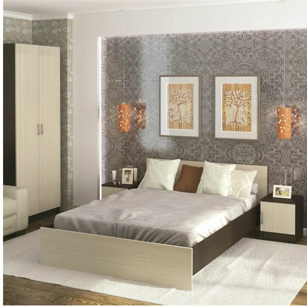 Кровать "Бася", ЛДСП, венге, 140x200 см.