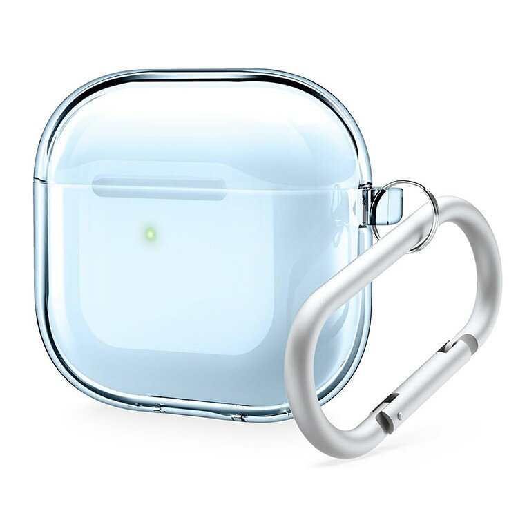 Elago прозрачный чехол для Apple AirPods 4, с карабином, Aqua Blue