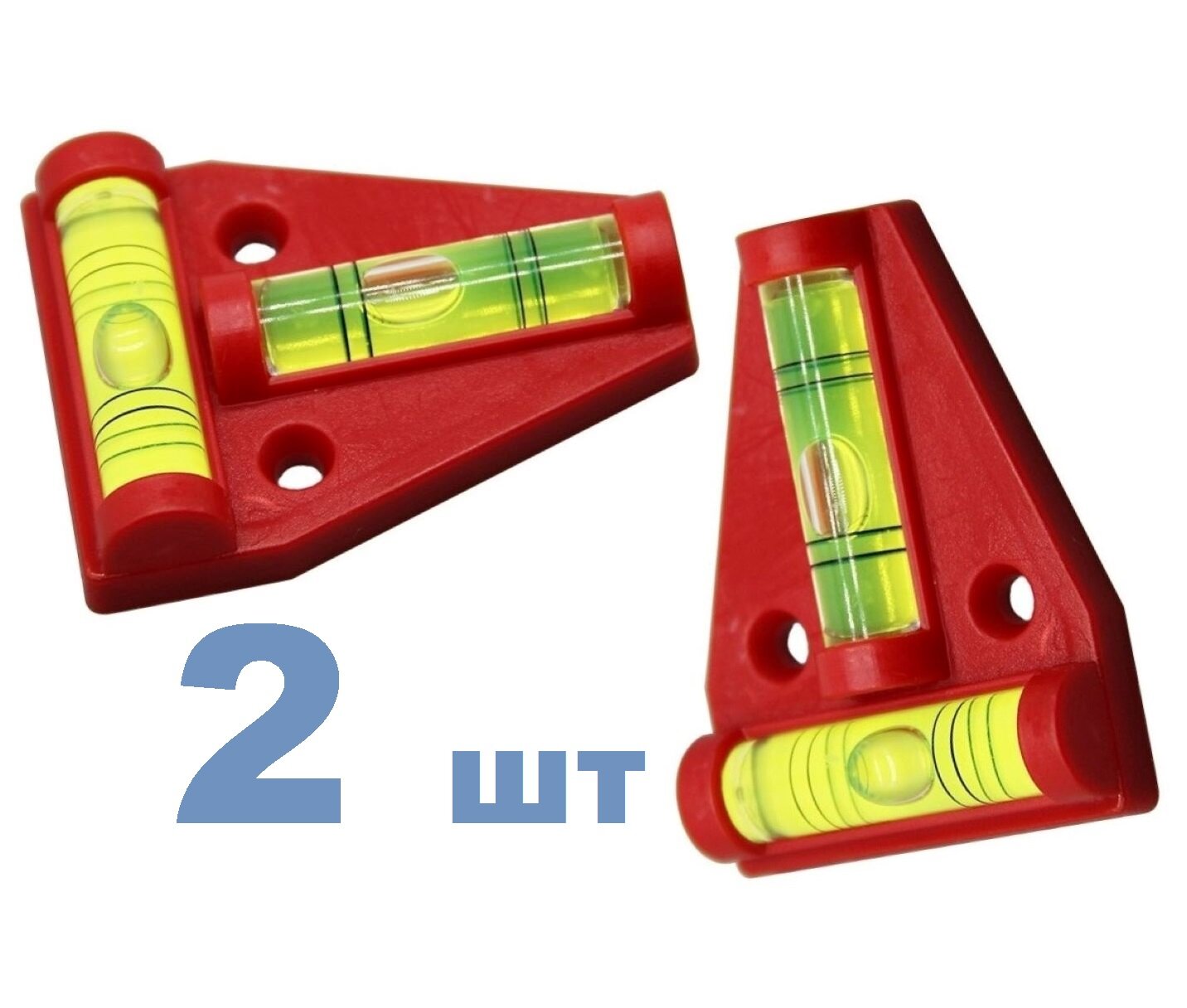 Мини уровень строительный 2 глазка Красный 2 шт