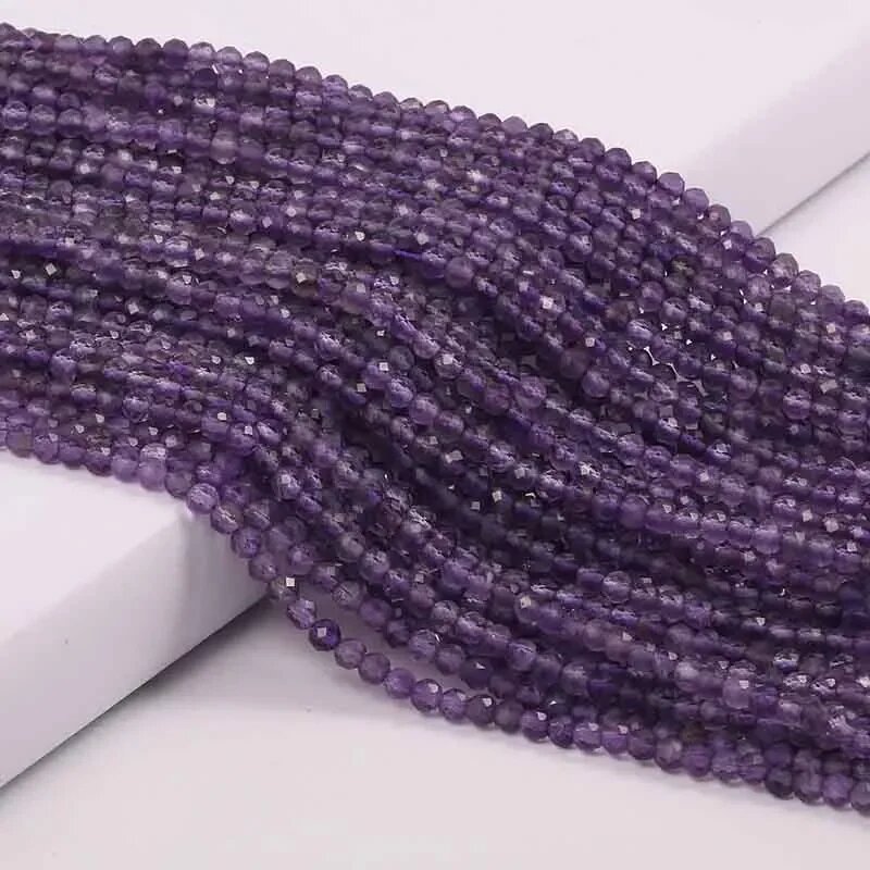 Бусины Amethysts 2 мм, 38 см, натуральный камень