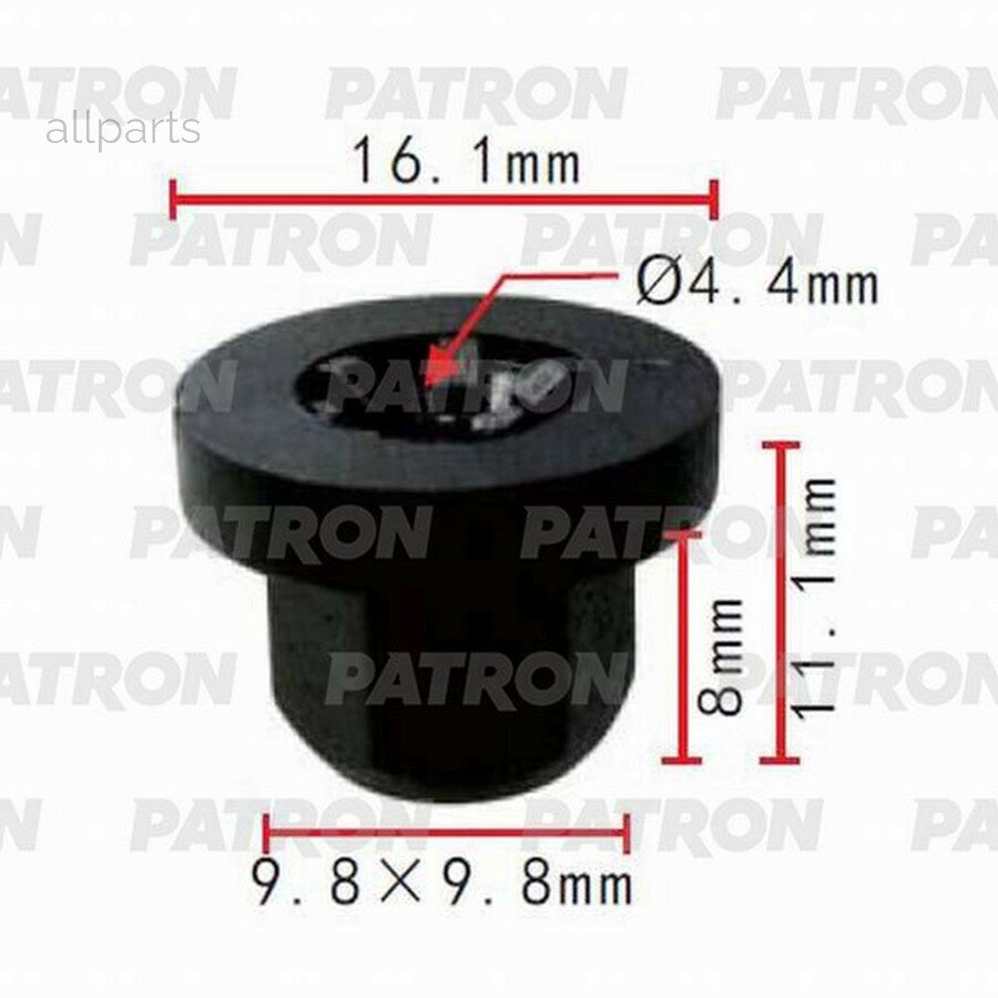 PATRON P37-0488 Гайка Audi, BMW, Mercedes, Seat, Skoda, Volkswagen применяемость: брызговики, внутренняя отделка, защита