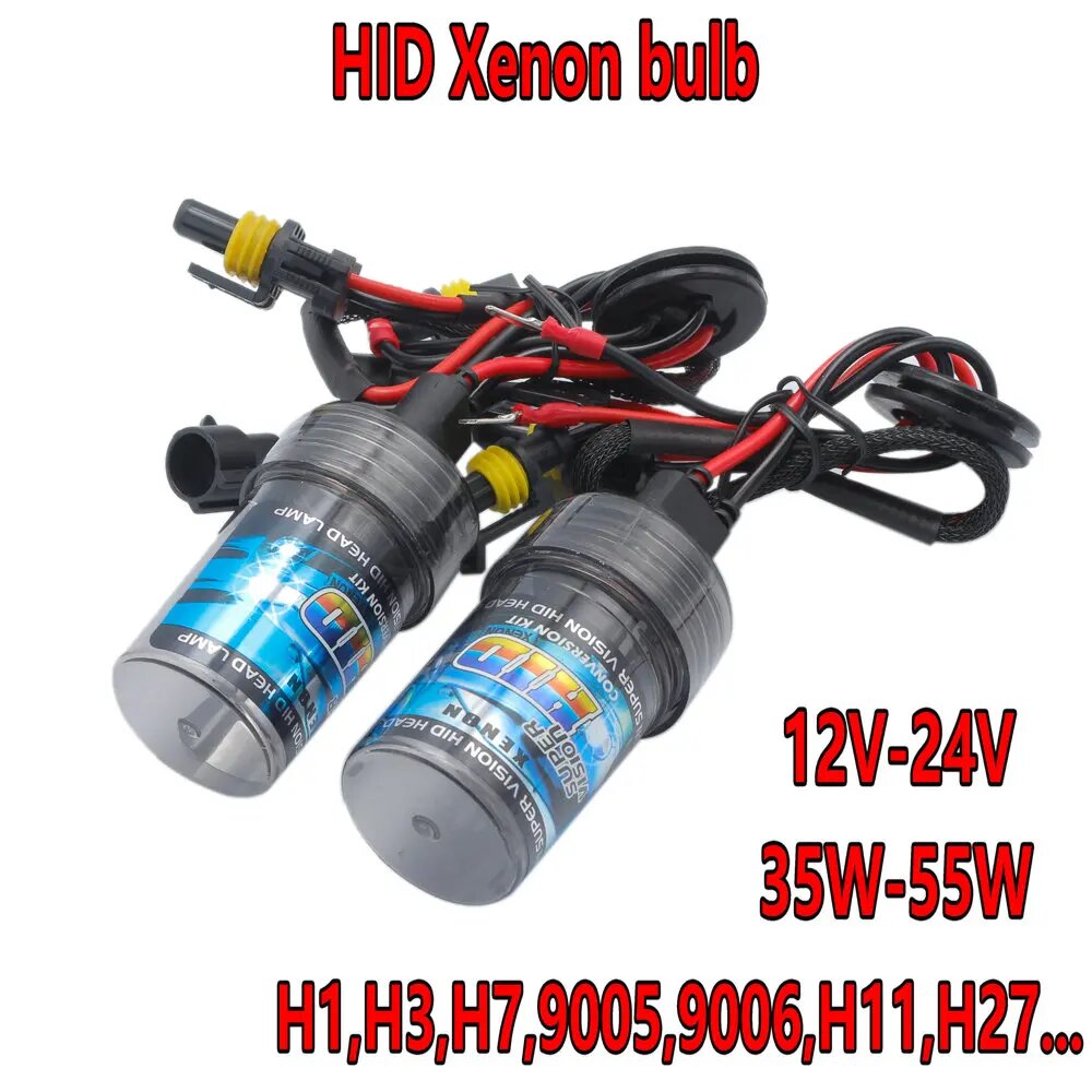 2 шт. HID ксеноновая лампа 35 Вт 55 Вт 12 В 24 В 3000 К 4300 К 6000 К 8000 К 10000 К Автомобильный фонарь H1 H3 H7 H11 HB3 HB4 H27 9012 880 D2H автомобильная фара