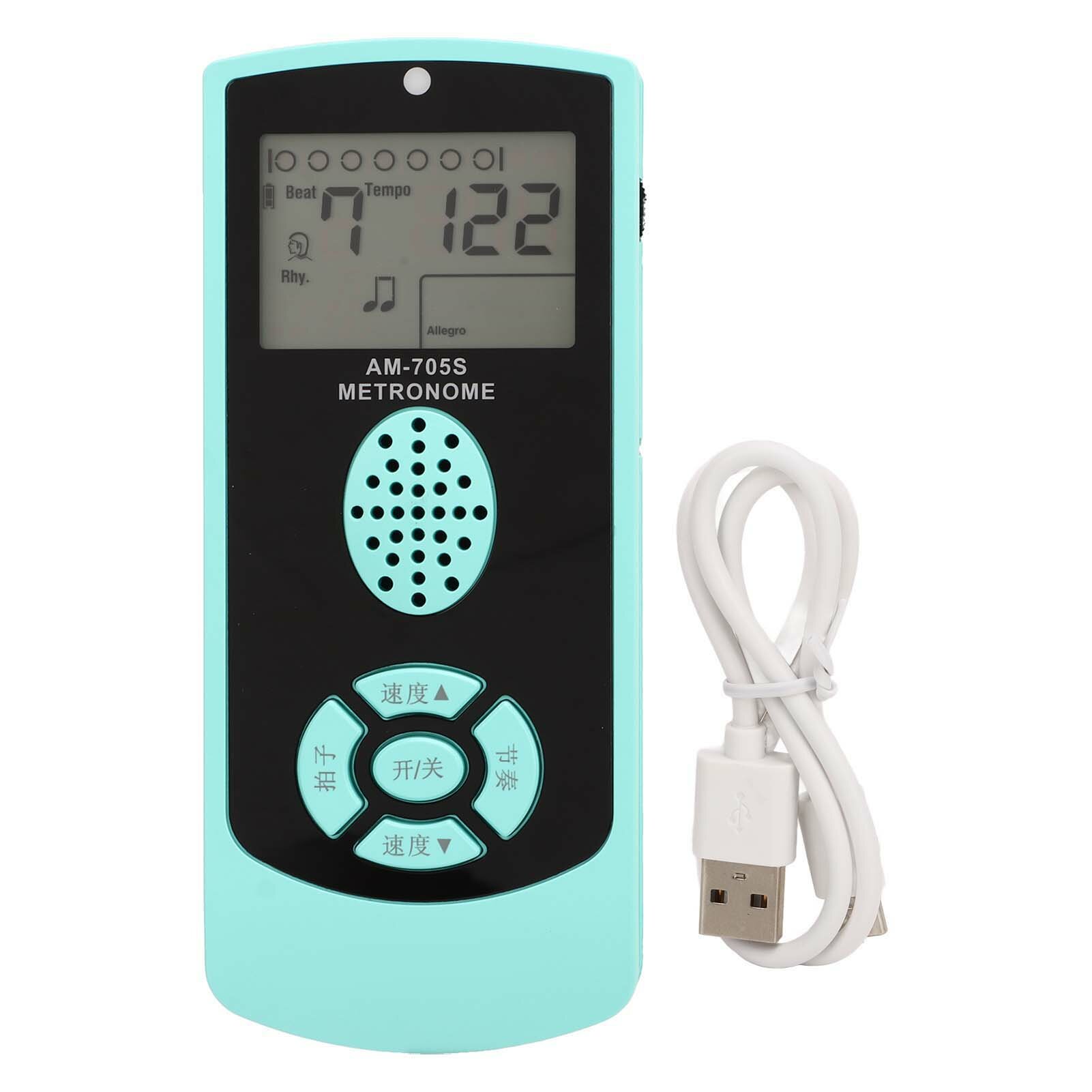 Электронный метроном Перезаряжаемый высокая точность универсальный цифровой метроном для гитарного скрипания пианино зеленый