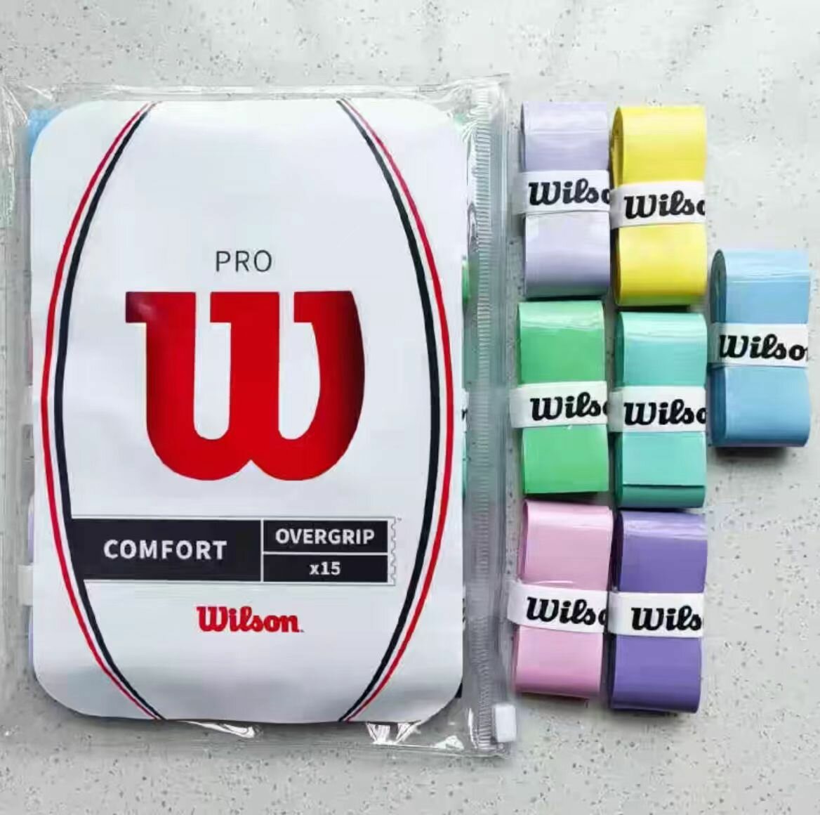 Магнитная катушка для ракетки Wilson Comfort Overgrip, набор для намотки теннисных ракеток, 15 шт. в упаковке