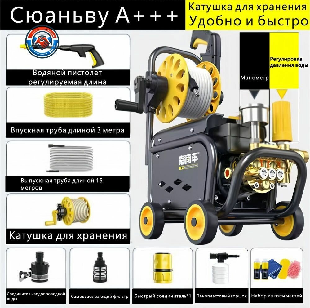 Минимойка высокого давления для мойки машины, сада и дома, компактная мойка высокого давления, портативная аппарат высокого давления для очистки двора, тротуара, велосипеда, мотоцикла и техники