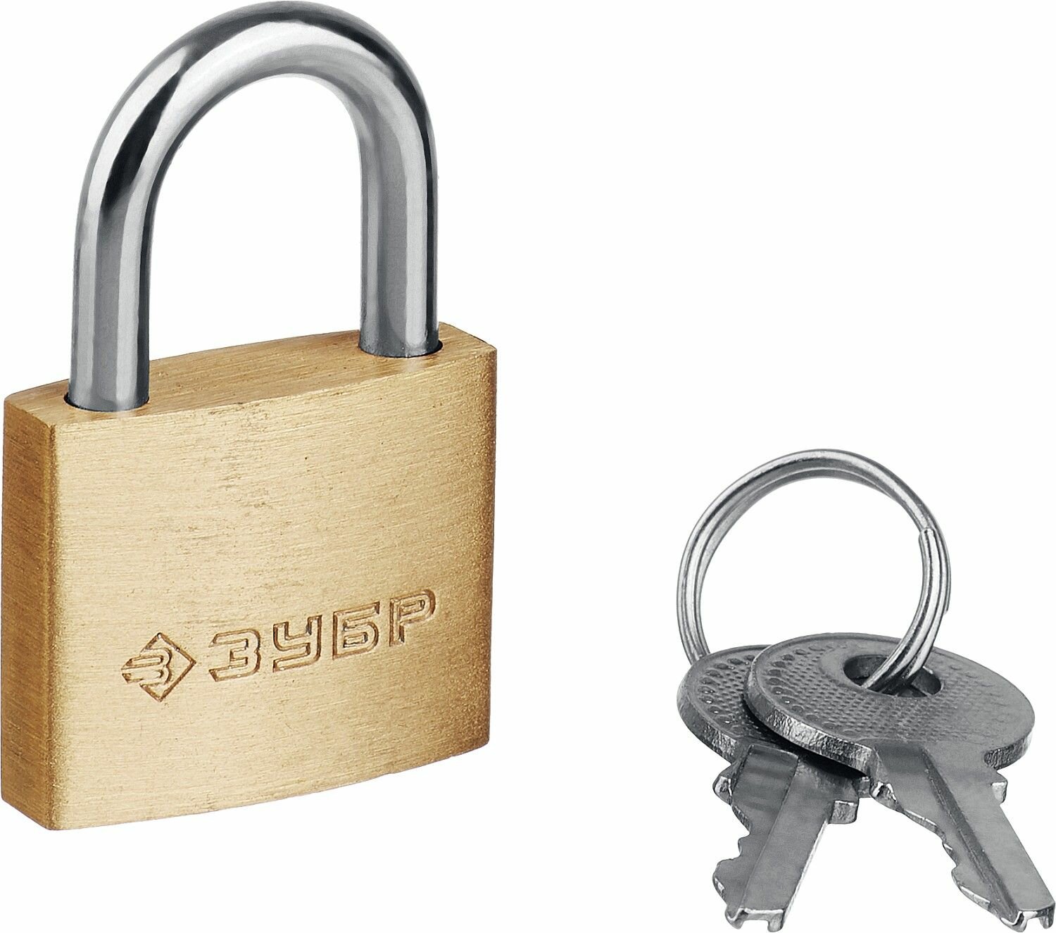 Замок навесной ЗУБР 25 мм, латунный корпус, мини, Профессионал