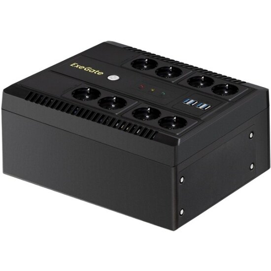 Источники бесперебойного питания Exegate NEO Smart LHB-650. LCD. AVR.8SH. CH. RJ. USB 650VA/360W