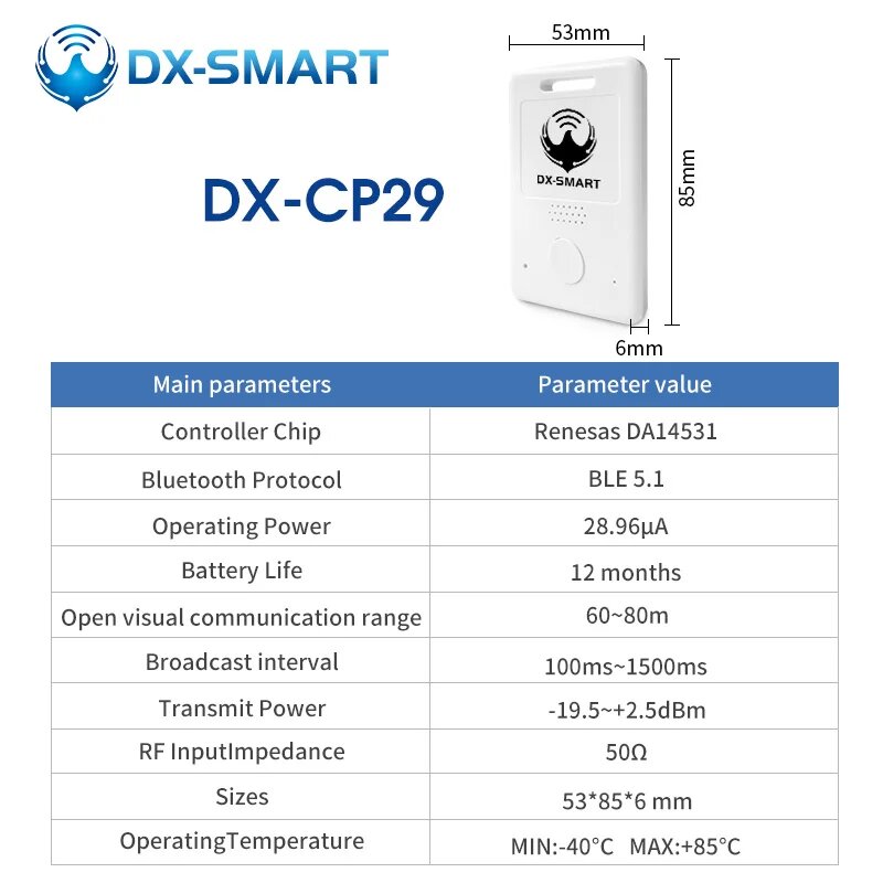Bluetooth маяк DX-SMART DX-CP27Mini BLE 5.1 DX-CP29