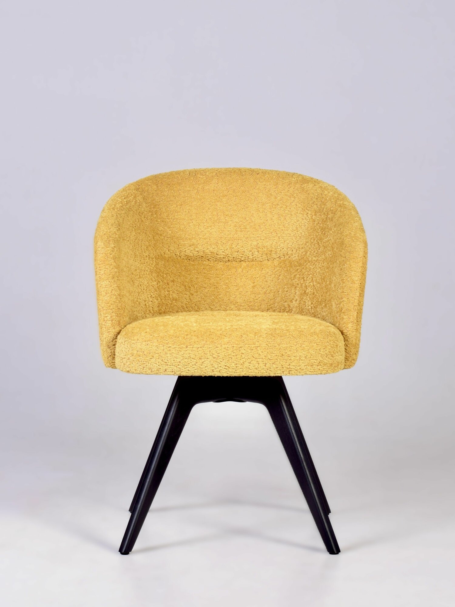 Стул, Ameli, с поворотным механизмом, горчичный шенилл, ножки черные