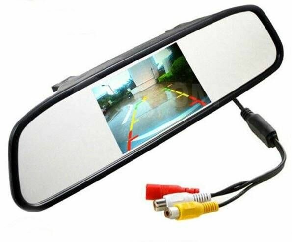 Парковочный комплект Eplutus 64: камера заднего вида в рамке госномера + зеркало заднего вида с экраном 4,3" (11 см)