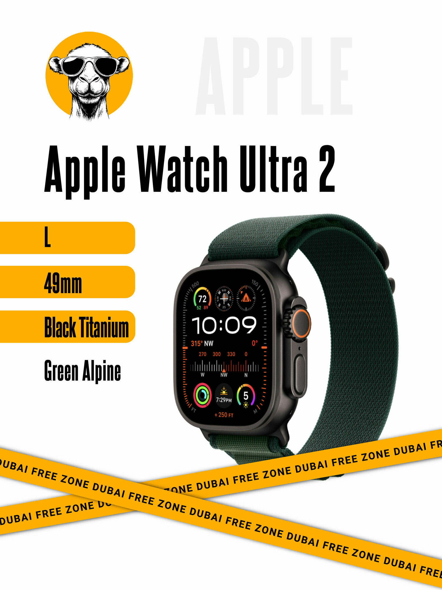 Смарт-часы Apple Watch Ultra 2 2024 49mm Black Dark Green Alpine Loop - L