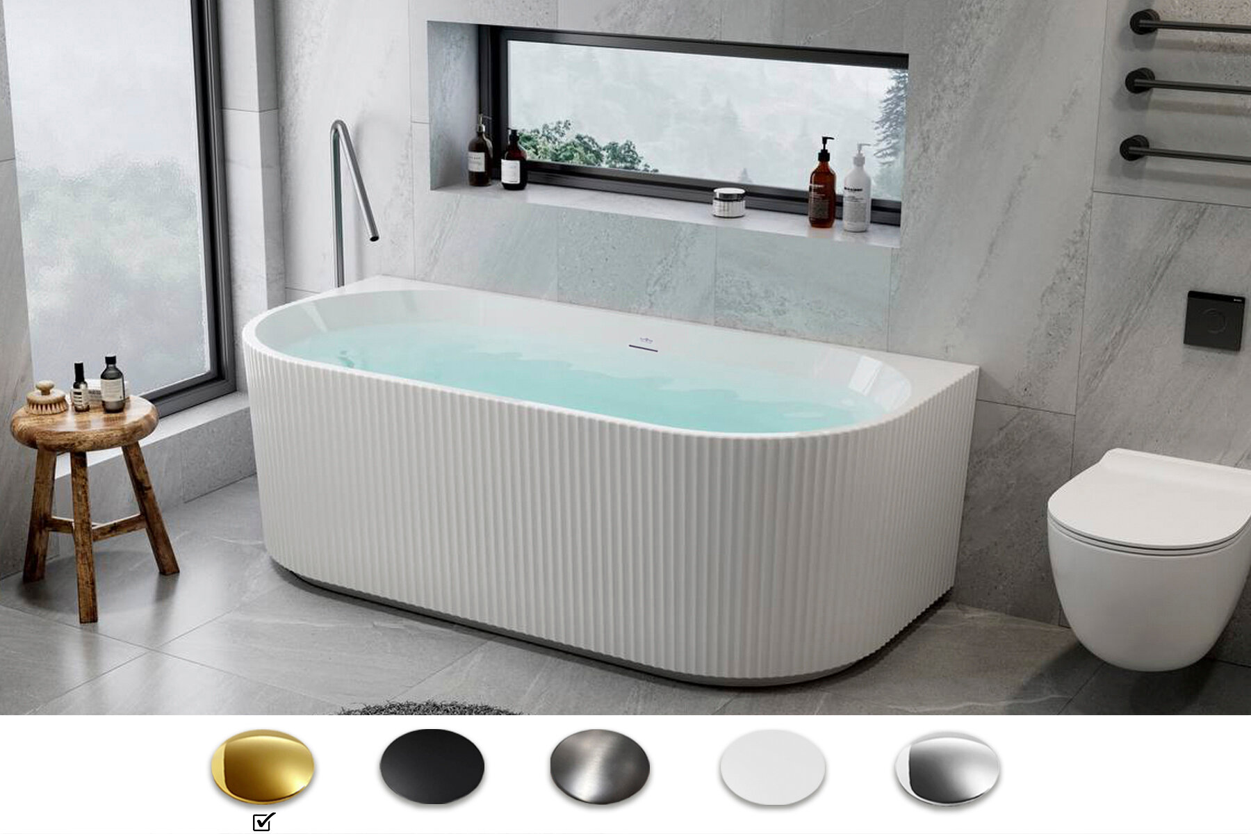 Акриловая ванна NERO 150х75х58 в комплекте с панелью , пристенная