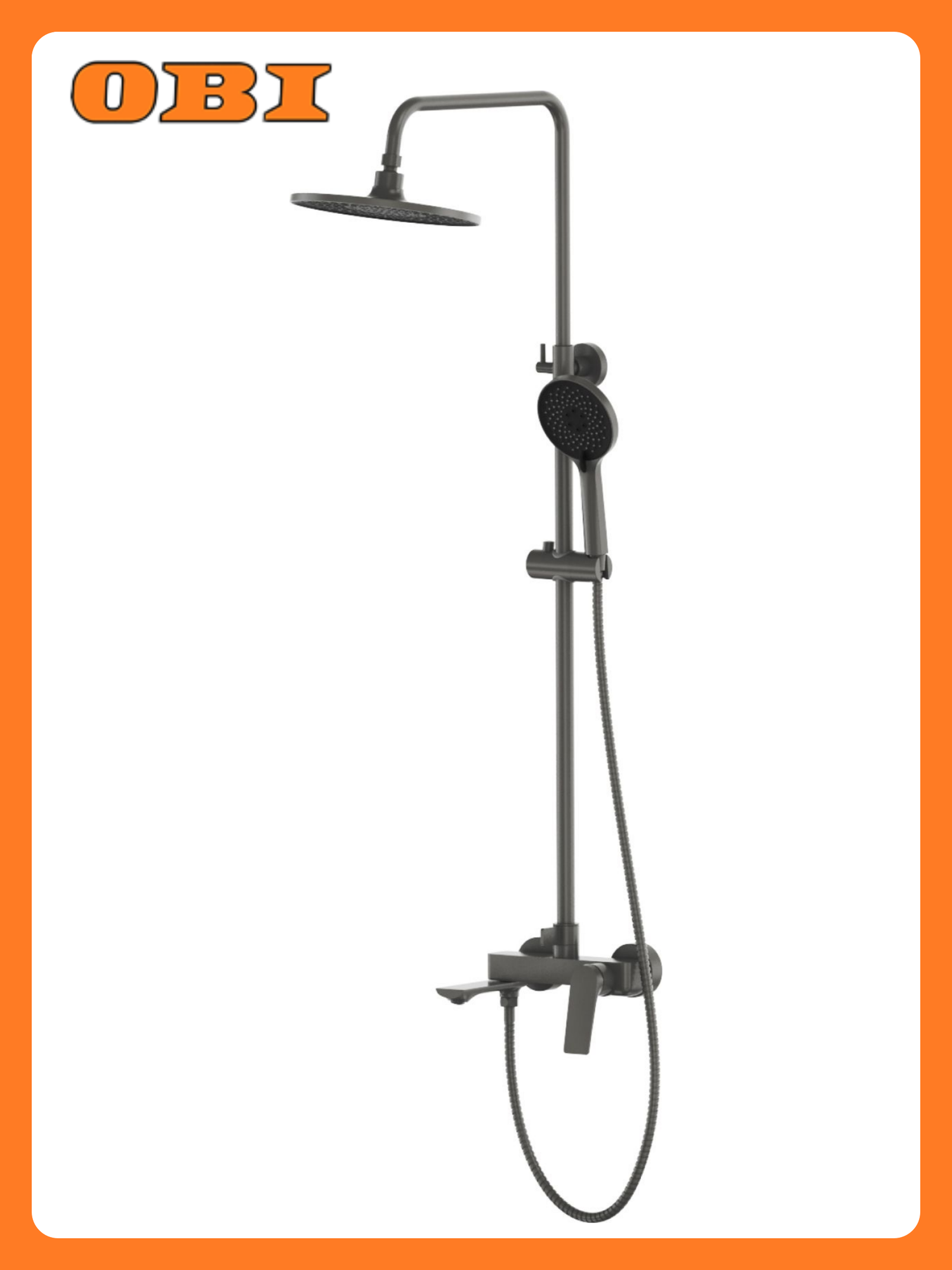 Душевая стойка с поворотным смесителем TOKITO 153х25х52 Черный