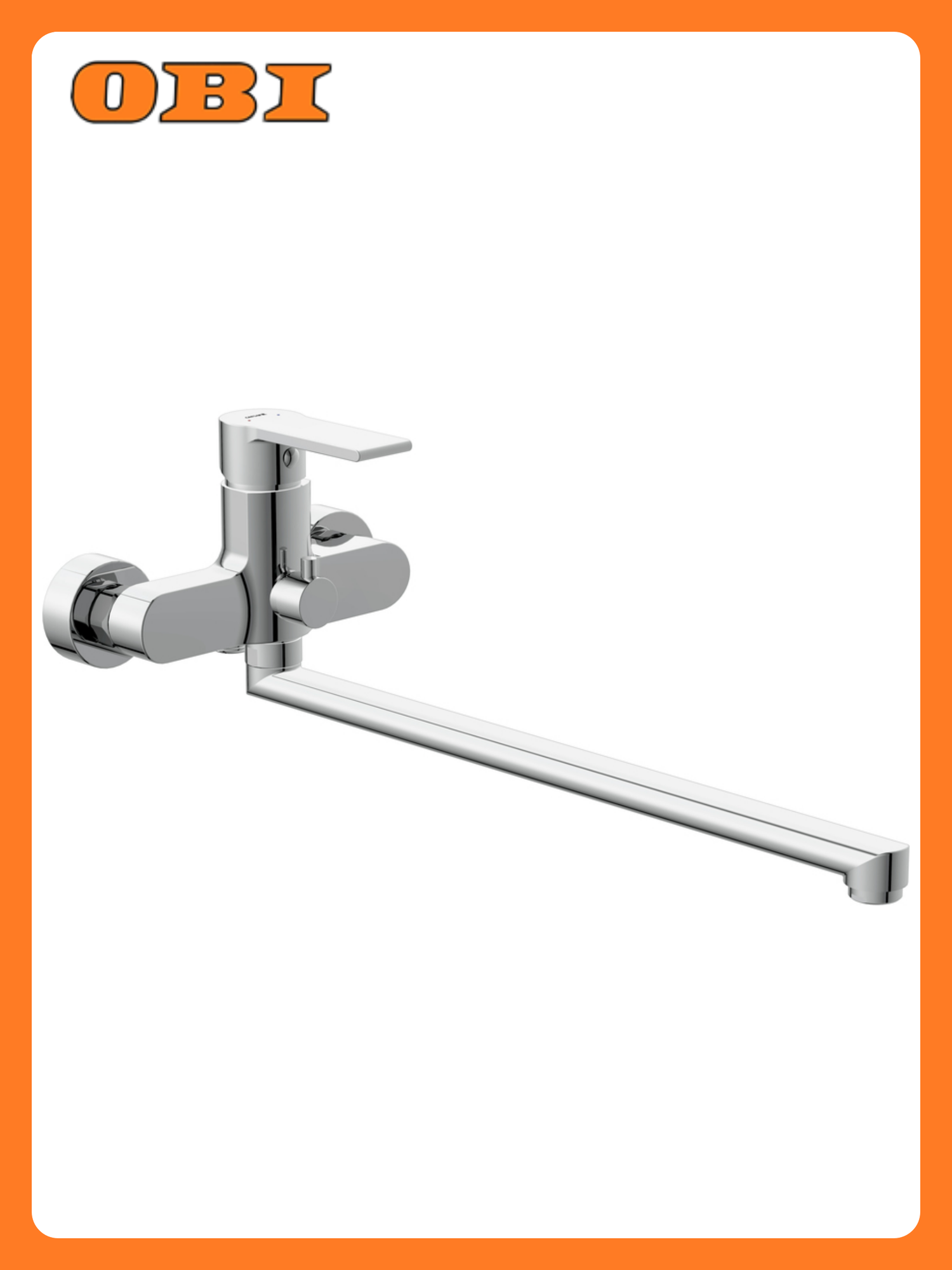 Смеситель для ванны BRASKO с длинным изливом однорычажный, поворотный излив