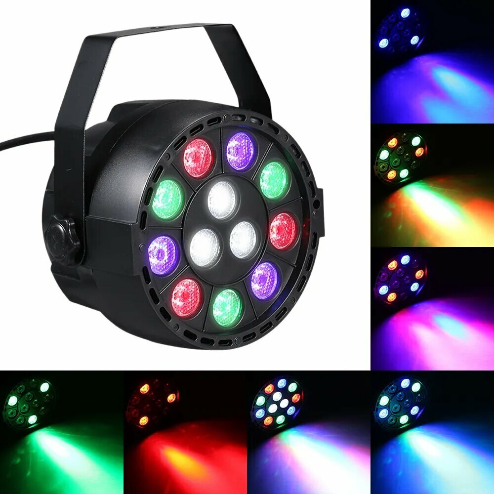 AC90-240V 12 светодиодов Par Lights 8-канальное смешивание цветов RGBW