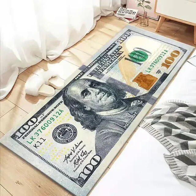 Ковровое покрытие Euro/Dollar для спальни, гостиной, прихожей, длинная полоса, 3D-ковёр, противоскользящий коврик, мягкий кухонный коврик, декор для дома.