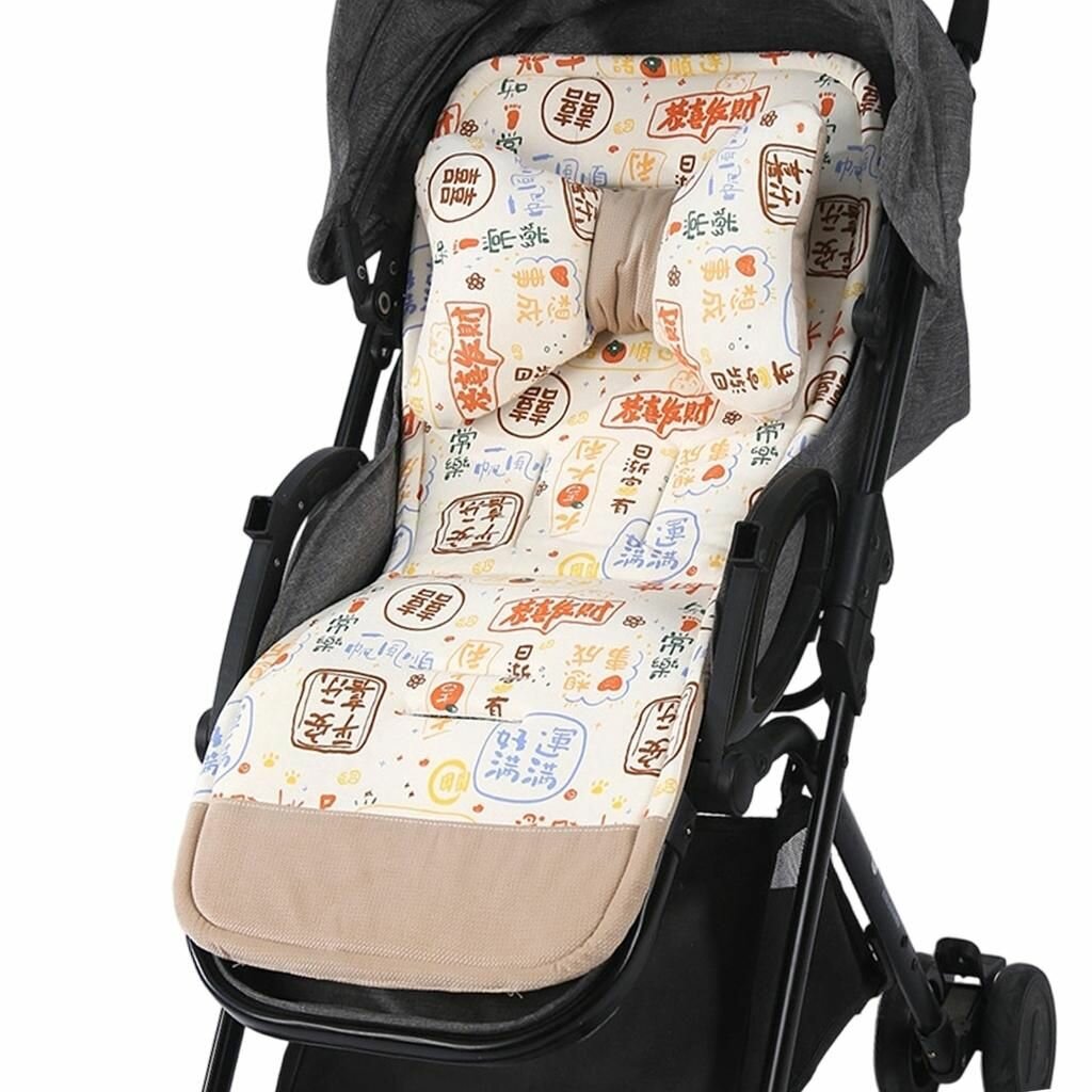 Двусторонний матрас для коляски с принтом, - Стиль текста