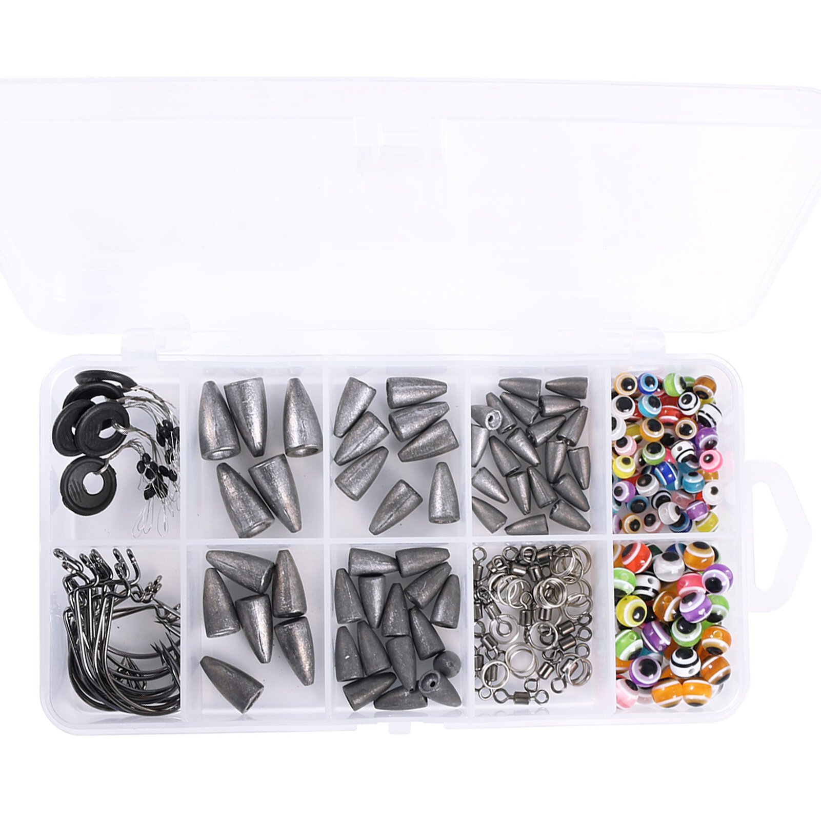 219шт Набор Рыбацких Сидел Весов Бисер с Коробкой Для Приманок Рыбацкие Принадлежности, Материал: Металл + Пластик, Размер Упаковки: 17.5*9*2.7см, Вес Упаковки: ~342г, Включает: 5 Пространственных Бобинок, 5 Весов 10г, 6 Весов 7г, 8 Весов 5г, 10 Гвоздей
