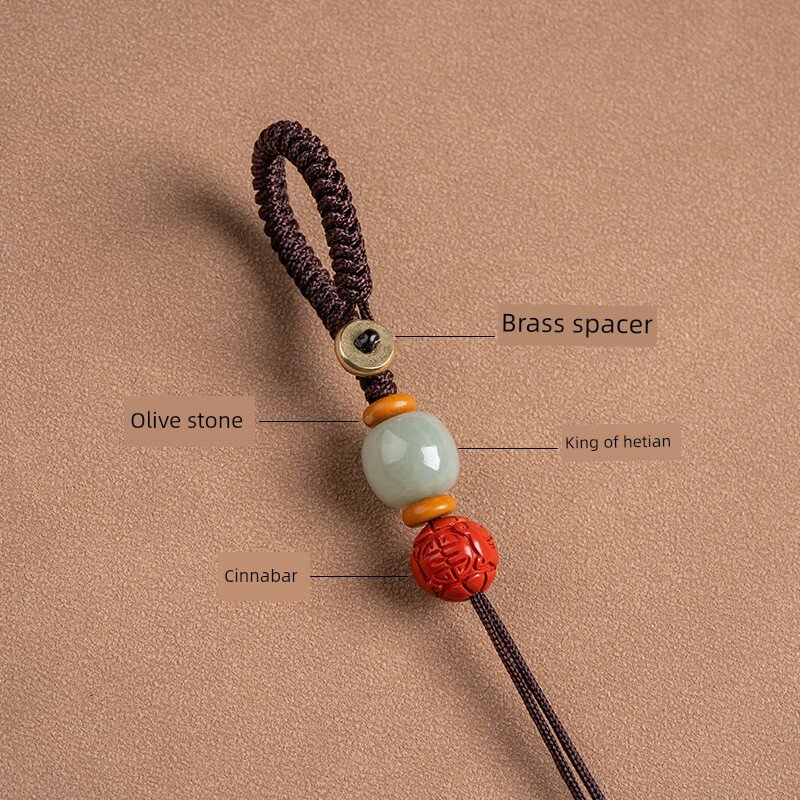 Ручная вязка брелок с коричневой веревкой и узлом диамант A-модель для ювелирных изделий DIY