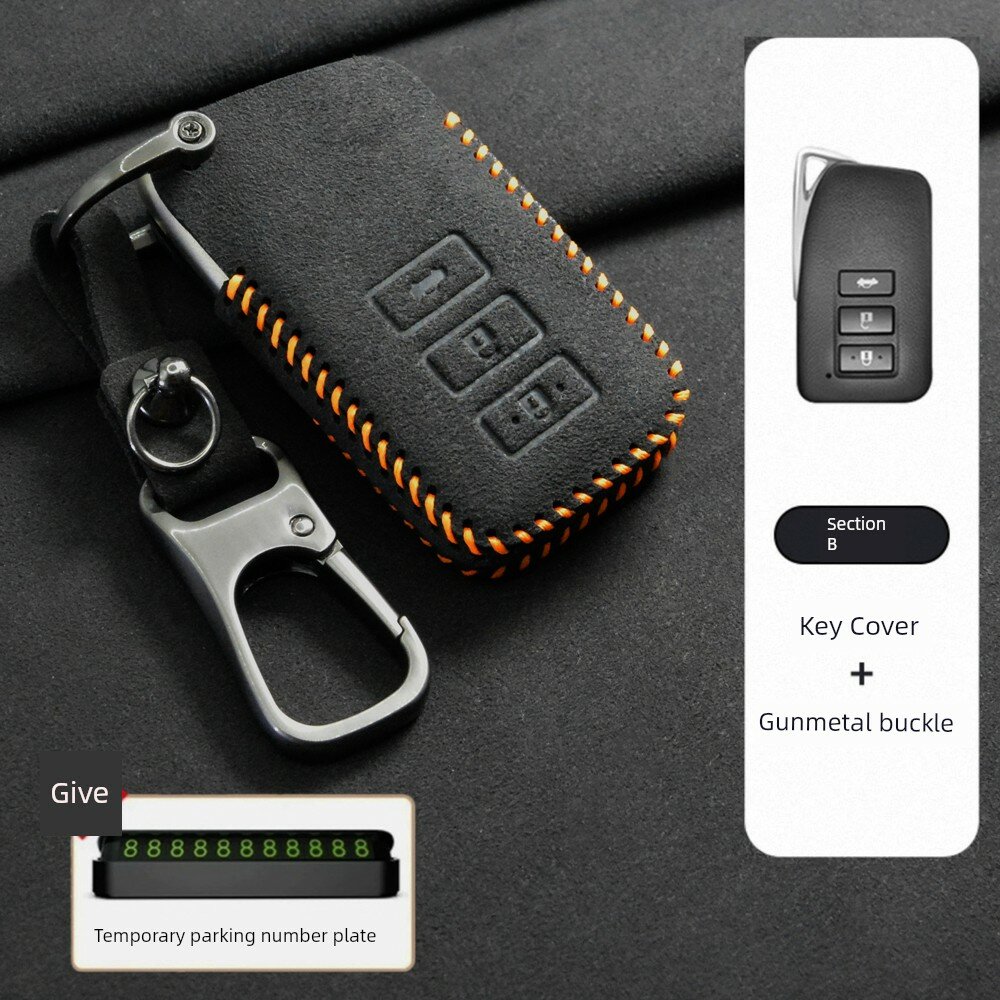 Премиум-алюминиевый брелок для Lexus ES200/ES300H/LS350/LS500 - стиль В, оранжевый брелок с квадратной застежкой