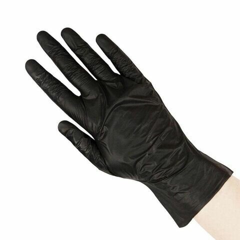 10 уп. Перчатки одноразовые эластомер TPE, комплект 50 пар (100 шт) L (большие) черные, ELEGREEN, ГППVTЭлЧ - L