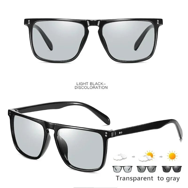 Модные Квадратные Фотохромные Очки С Плоским Верхом Для Бега, Вождения, Отдыха, Путешествий И Рыбалки — Антибликовые