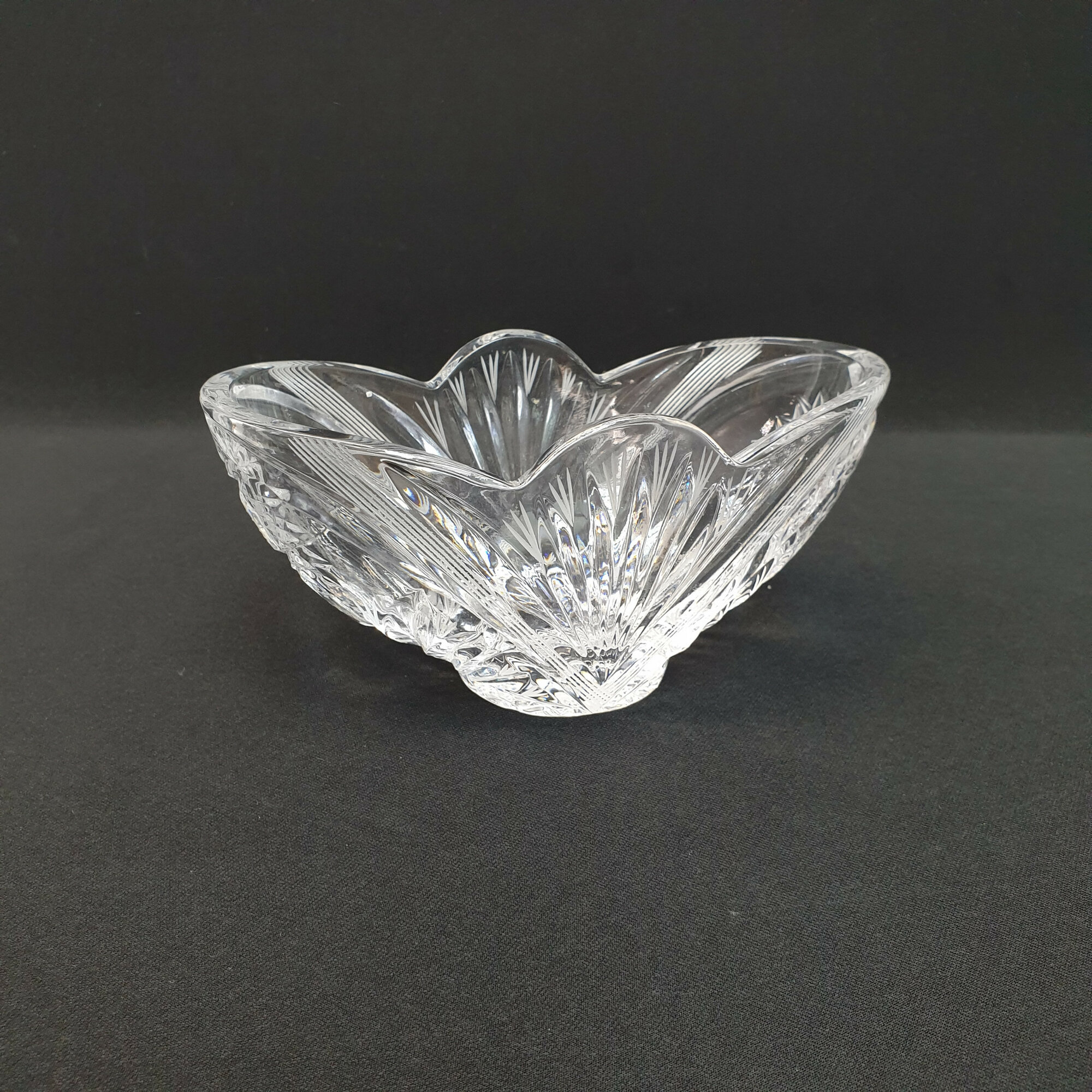 Винтажный салатник ваза, хрусталь 17х10 см, СССР