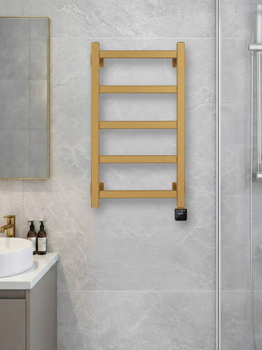 Quadro-1 Полотенцесушитель электрический EQ1 60x30 см Золото матовое