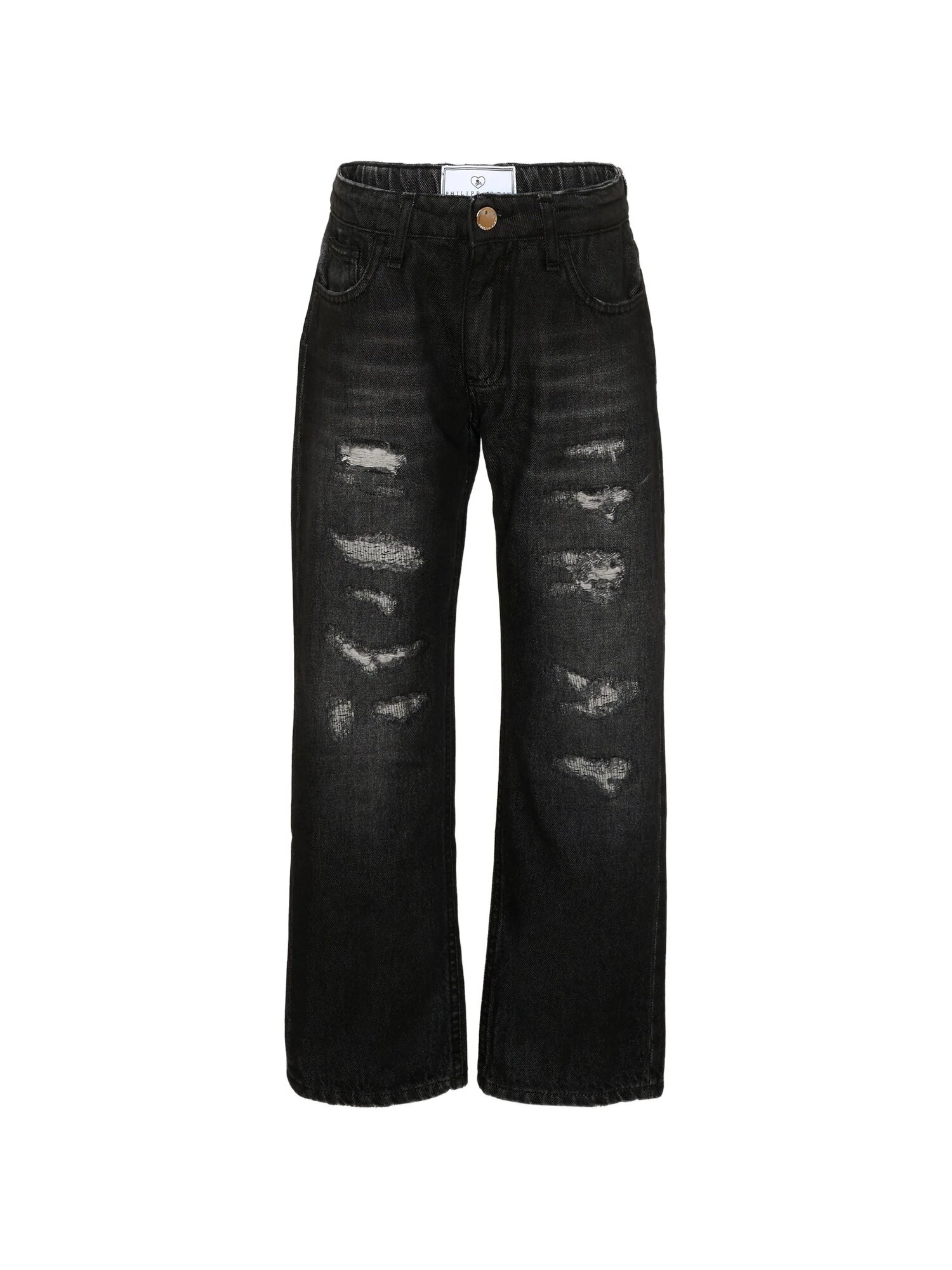 Джинсы Logo-detail distressed-effect jeans