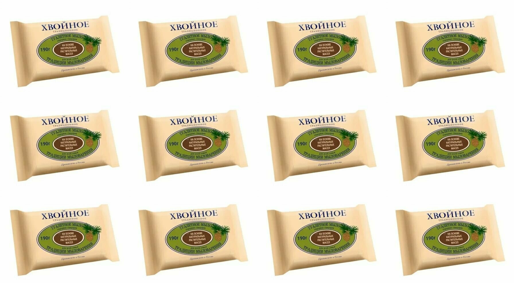 Эфко Косметик Мыло туалетное , Хвойное традиционное, 190 гр, 12 шт