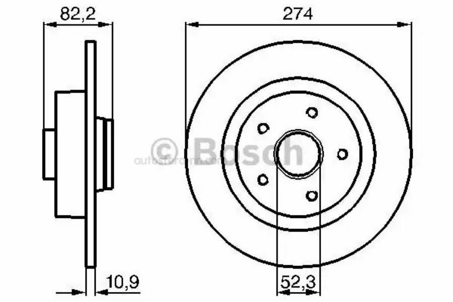 BOSCH 0986478744 Тормозной диск