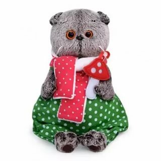Мягкая Игрушка BudiBasa Кот Басик с мухомором (19см) (в подарочной коробке) Ks19-122, (ООО "МПП")