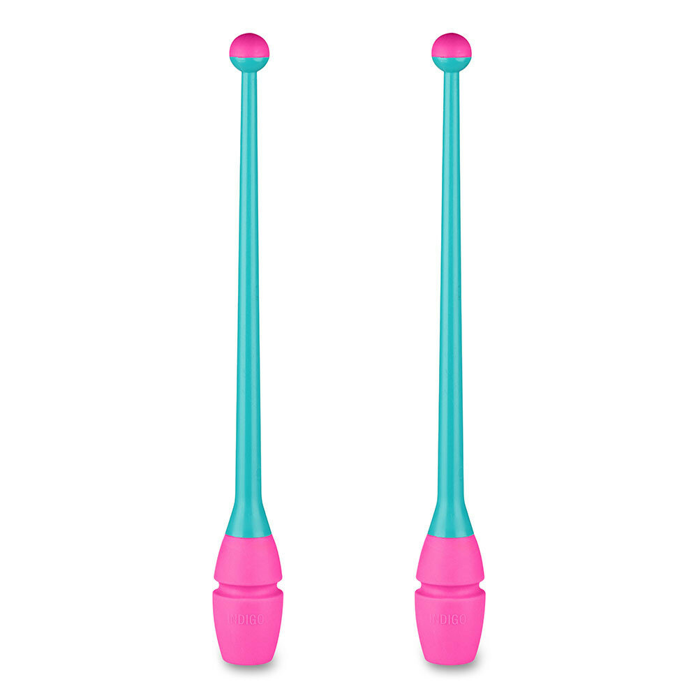 Булавы для художественной гимнастики Indigo In019, длина 45 см, каучук, вставляющиеся (45)