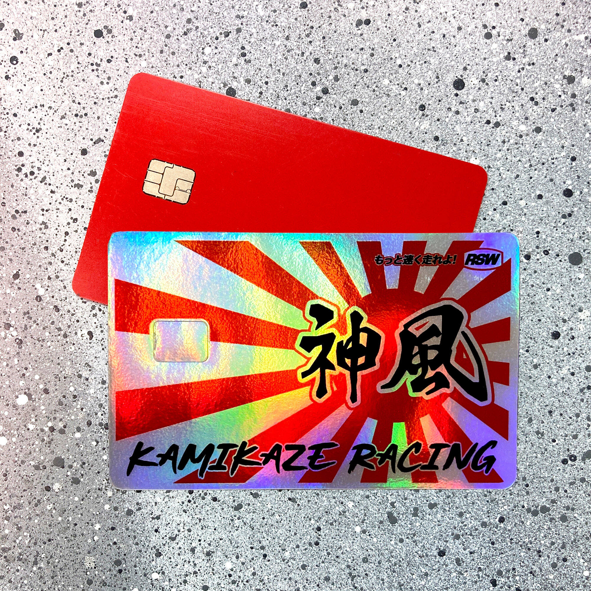 Наклейка на банковскую карту Kamikaze racing JDM голография