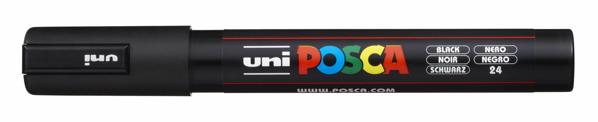Маркер акриловый UNI POSCA PC-5M, черный, 1.8 - 2.5 мм, круглый