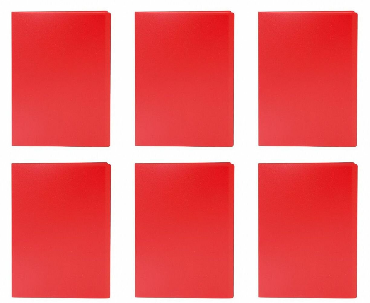 Lite Папка с прозрачными вкладышами Красная А4, 40 шт, 6 уп