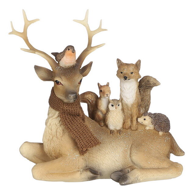 Декоративная фигурка Олененок Доусен с лесной компанией 19 см, Edelman, 1101227/1162805