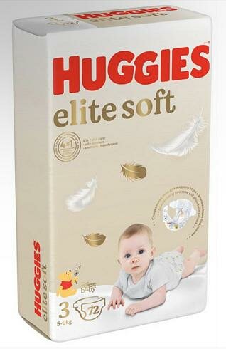 Подгузники детские Huggies "Elite Soft", размер 3, 5-9 кг, 72 шт (9401840)