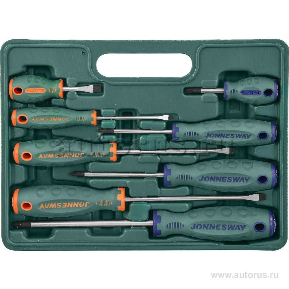 Набор отверток ph и sl нескользящие 8 предметов jonnesway d71pp08s