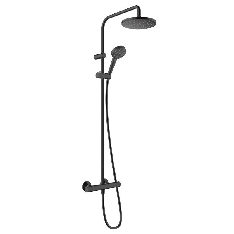 Душевая система c термостатом Hansgrohe Vernis Blend Showerpipe 26276670 чёрный матовый