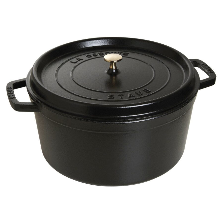 Кастрюля Staub 30 см, 8,35 л, чугун, черный, премиум качество, элитная