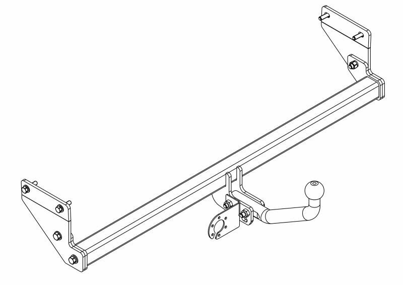 Фаркоп на KIA Soul 2019- (без электрики, паспорт/сертификат в комплекте) Автос. KI 38