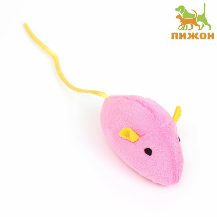 Игрушка для кошек Мышь с кошачьей мятой, 5 см, розовая, 3 шт.